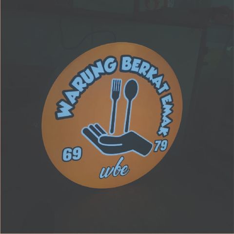 Round shape lighted signboard / sigboard berlampu bulatan / papan tanda ...