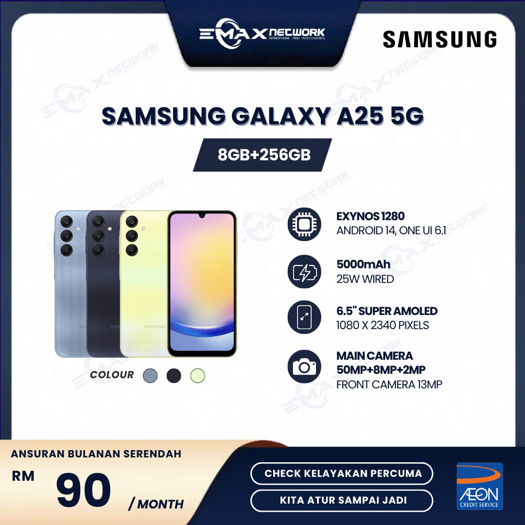SAMSUNG GALAXY A25 5G (8GB+256GB) – EMAX NETWORK SDN BHD