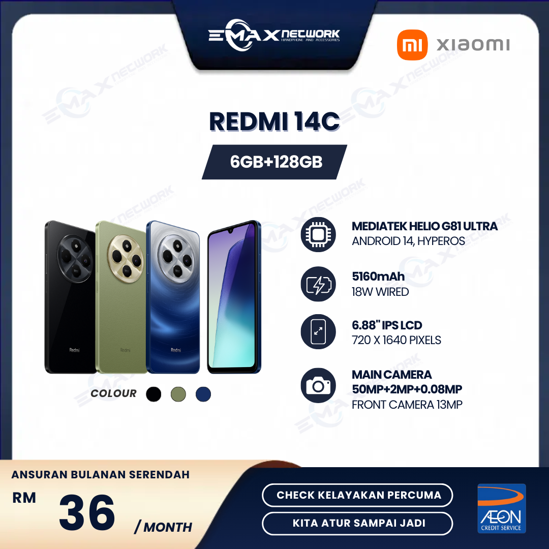 REDMI 14C (6GB+128GB) – EMAX NETWORK SDN BHD