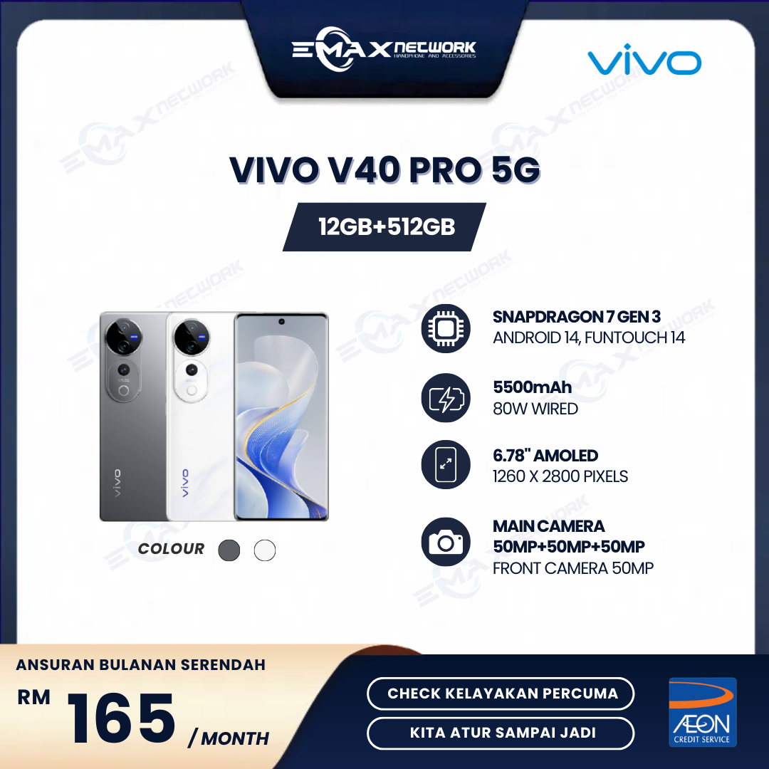 VIVO V40 PRO 5G (12GB+512GB) – EMAX NETWORK SDN BHD