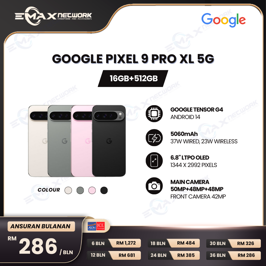 GOOGLE PIXEL 9 PRO XL 5G (16GB+512GB) – EMAX NETWORK SDN BHD