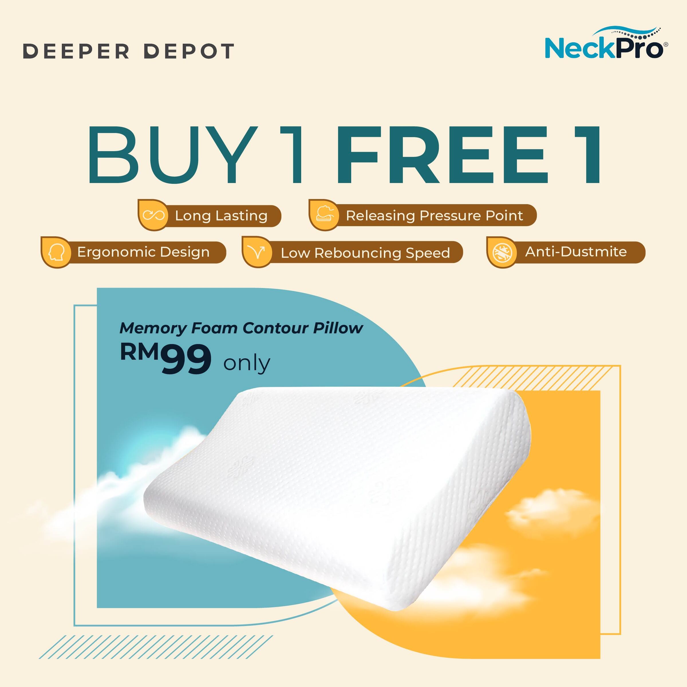 (Buy 1 Free 1) Plush Memory Foam Contour Pillow – Deeper Depot