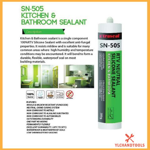 24PCS X'traseal SN-505 Kitchen & Bathroom Sealant 300g White RTV 100% ...