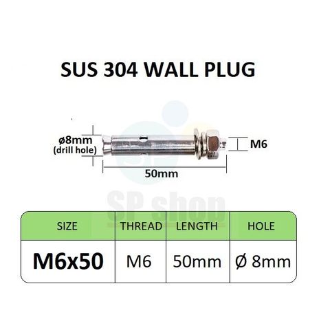 Stainless Steel SUS304 Sleeve Anchor Wall Plug Dinding – SKL Hardware ...