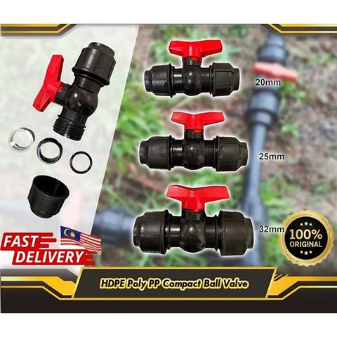 POLY HDPE PP BALL VALVE /STOP COCK STOP TAP BALL VALVE / COMPRESSION ...
