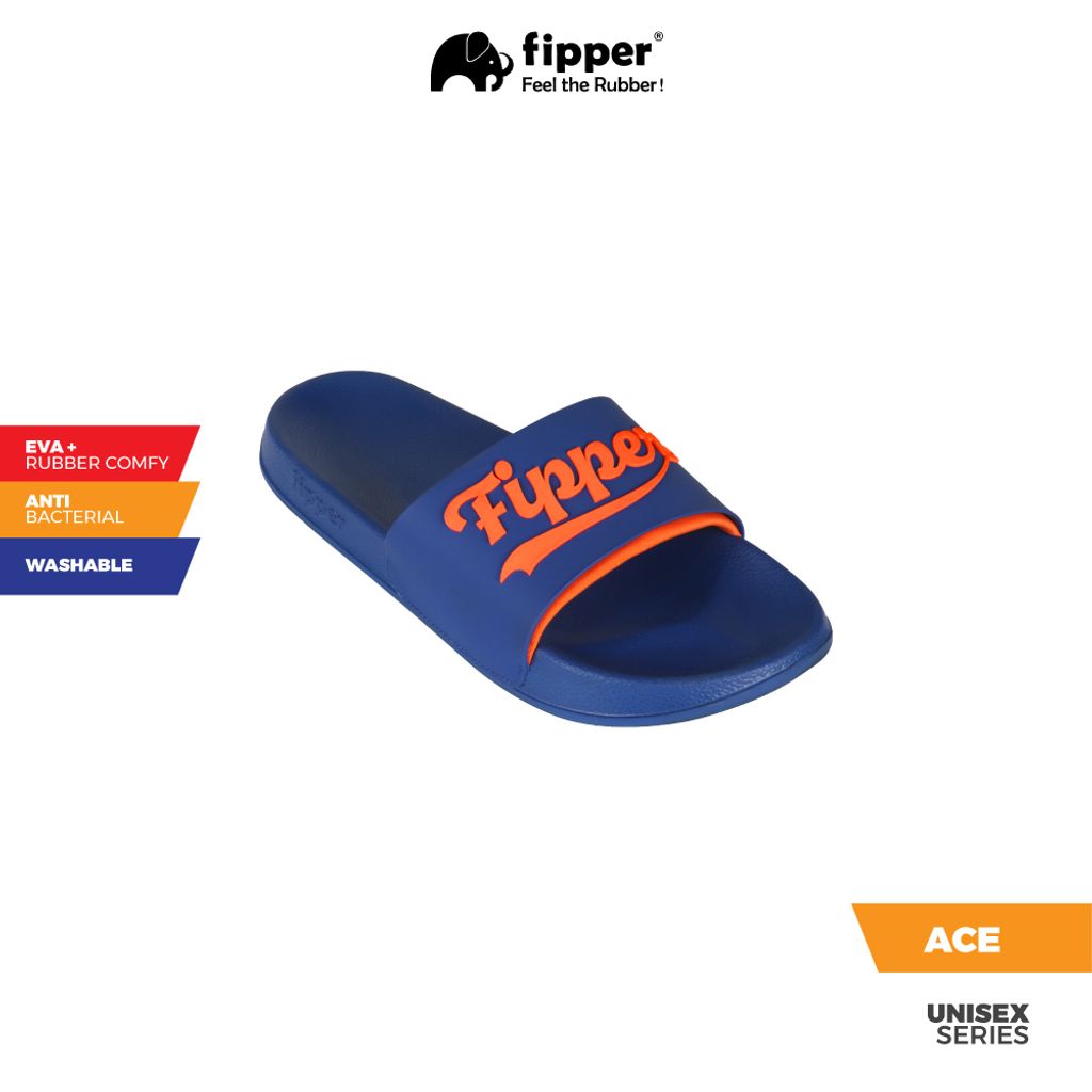 Fipper Ace Non-Rubber Sandal for Men in Navy / Orange – Fipper Slipper