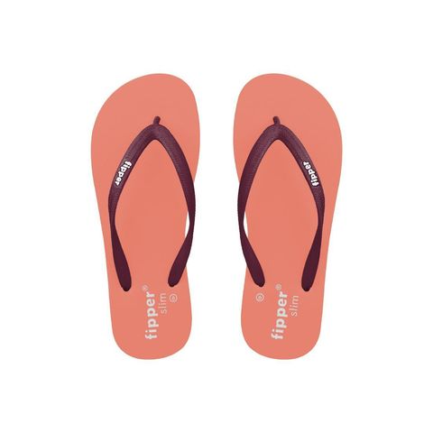Fipper Slim Rubber for Women in Peach / Burgundy – Fipper Slipper