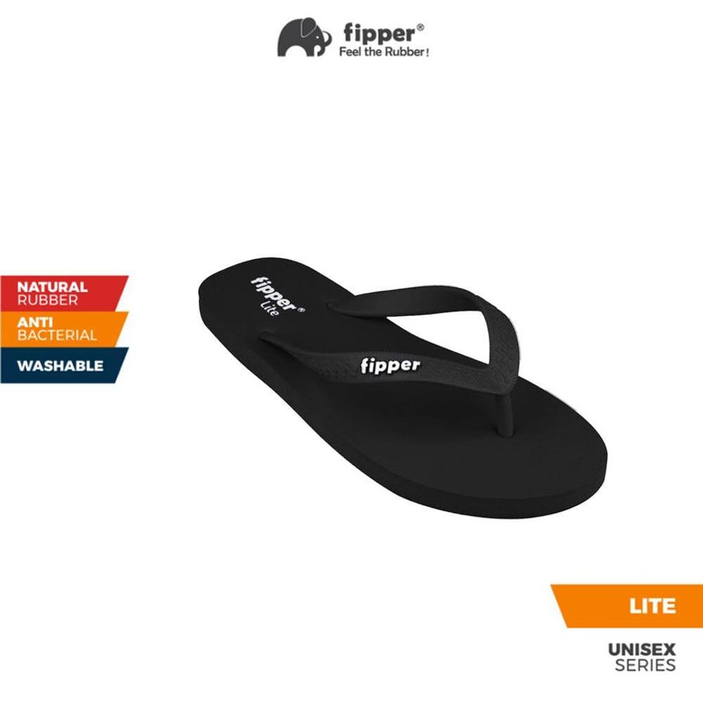 Fipper Slipper Lite for Unisex in Black