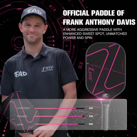 Luzzpickleball ZZ Attack Paddle(16mm)T700 Carbon Friction Surface ...