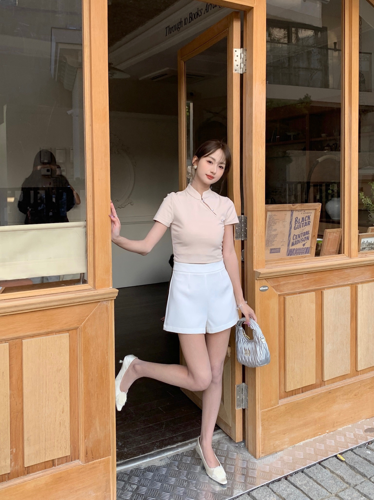 LUNA CHEONGSAM CROP TOP (ALMOND) – YOOMI STUDIO