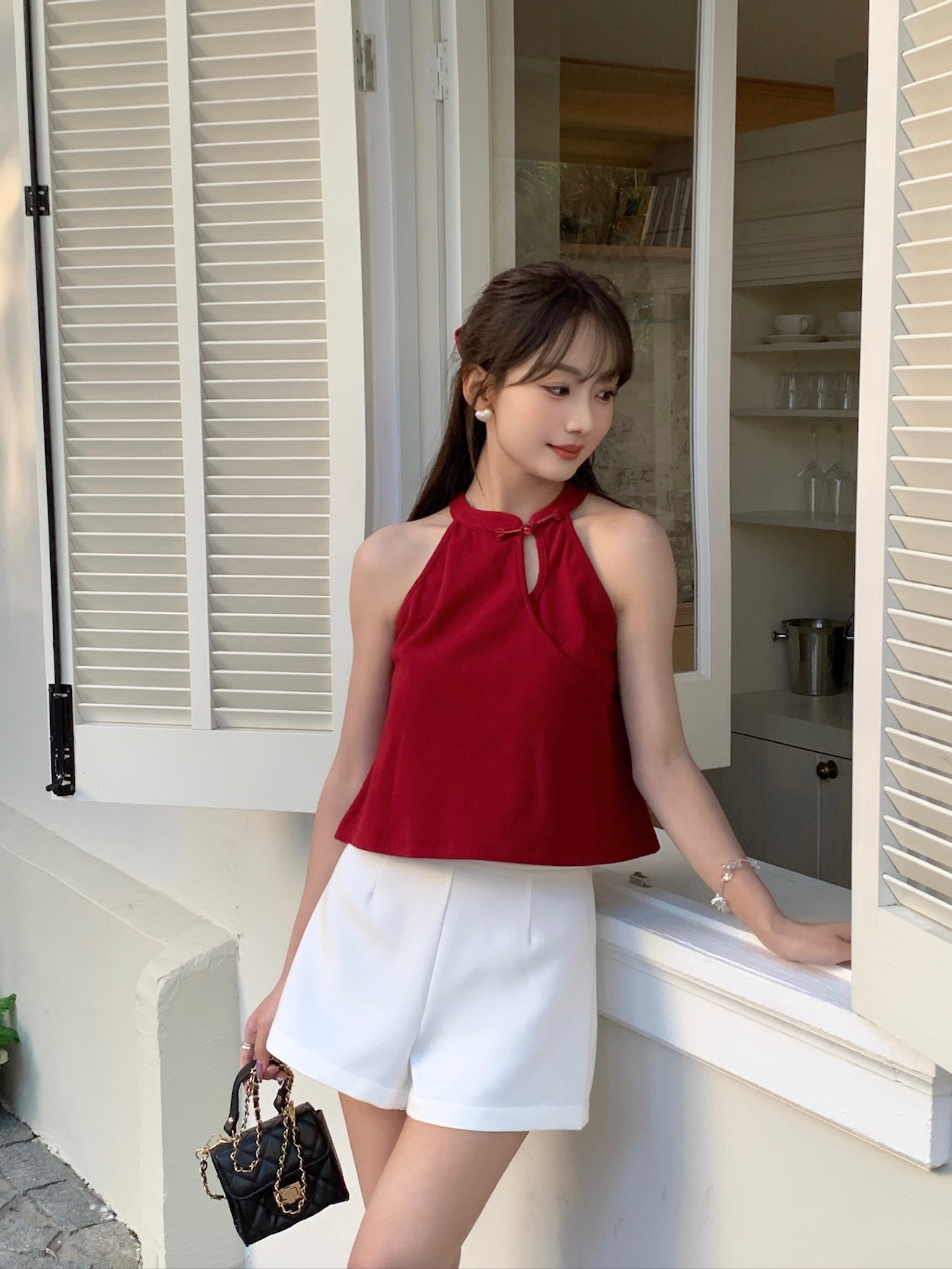 BLISS HALTER SLEEVELESS TOP (MAROON) – YOOMI STUDIO