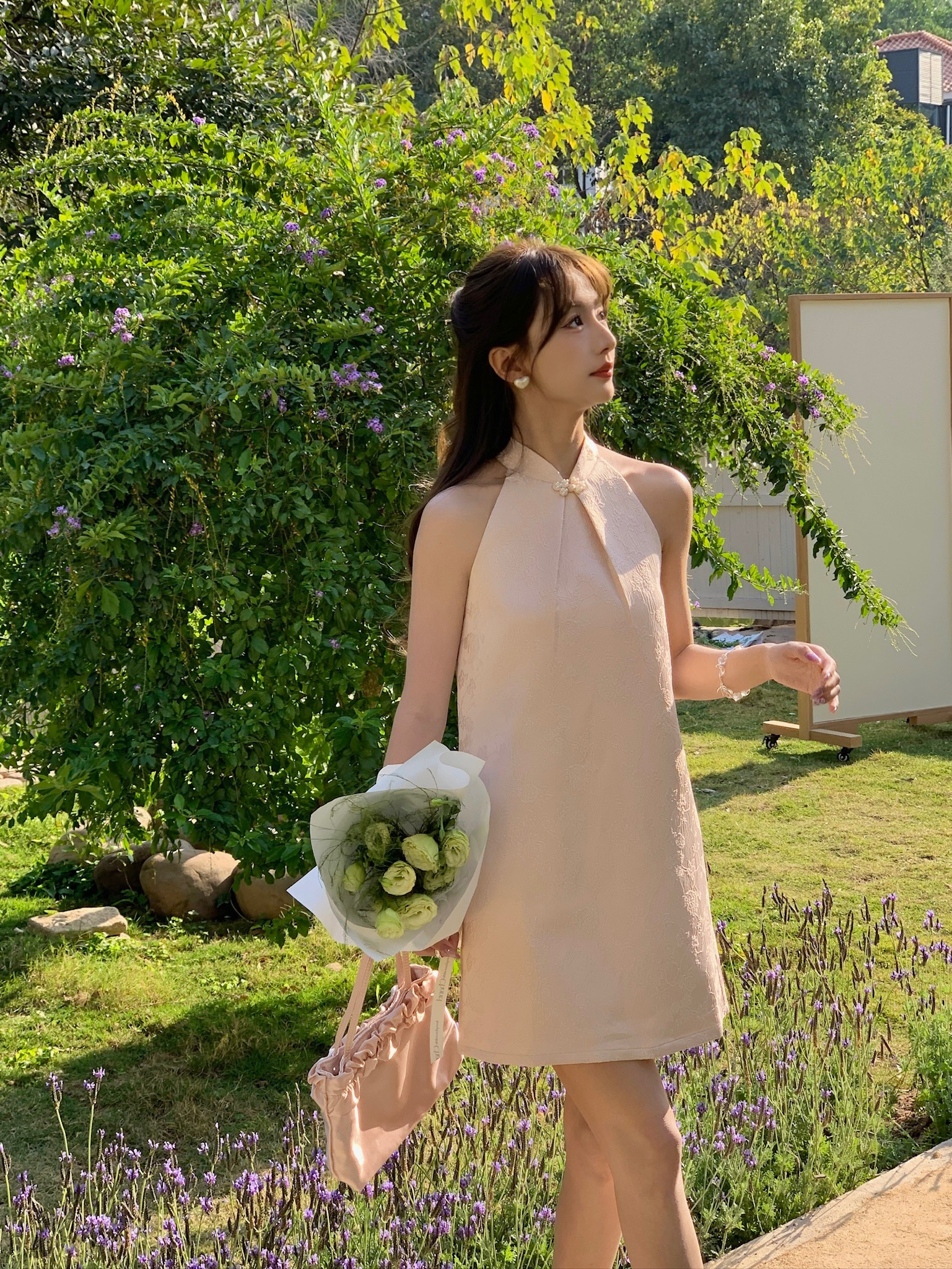 ELISEE ORIENTAL CHEONGSAM DRESS (PEACH) – YOOMI STUDIO