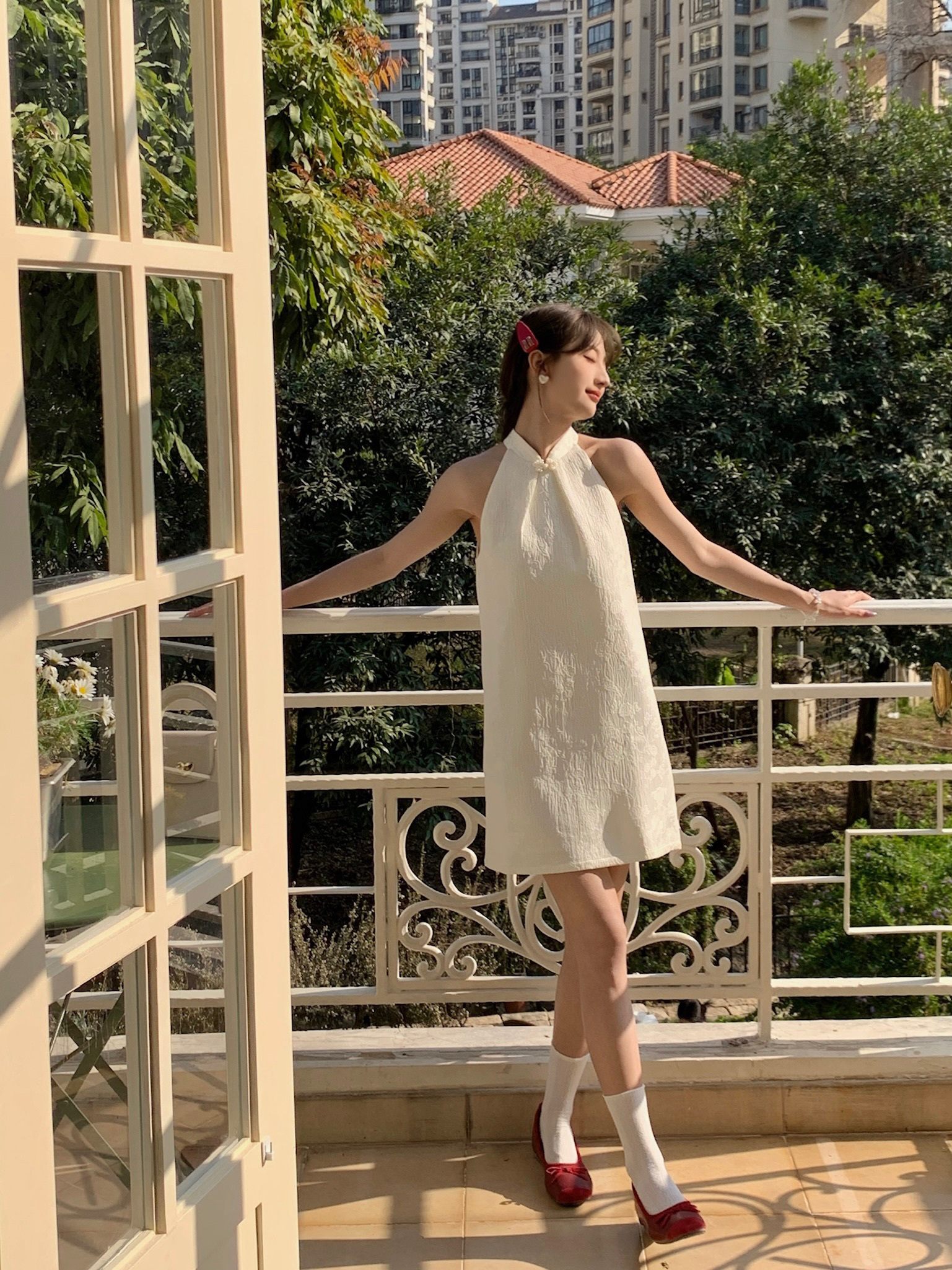 ELISEE ORIENTAL CHEONGSAM DRESS (WHITE) – YOOMI STUDIO