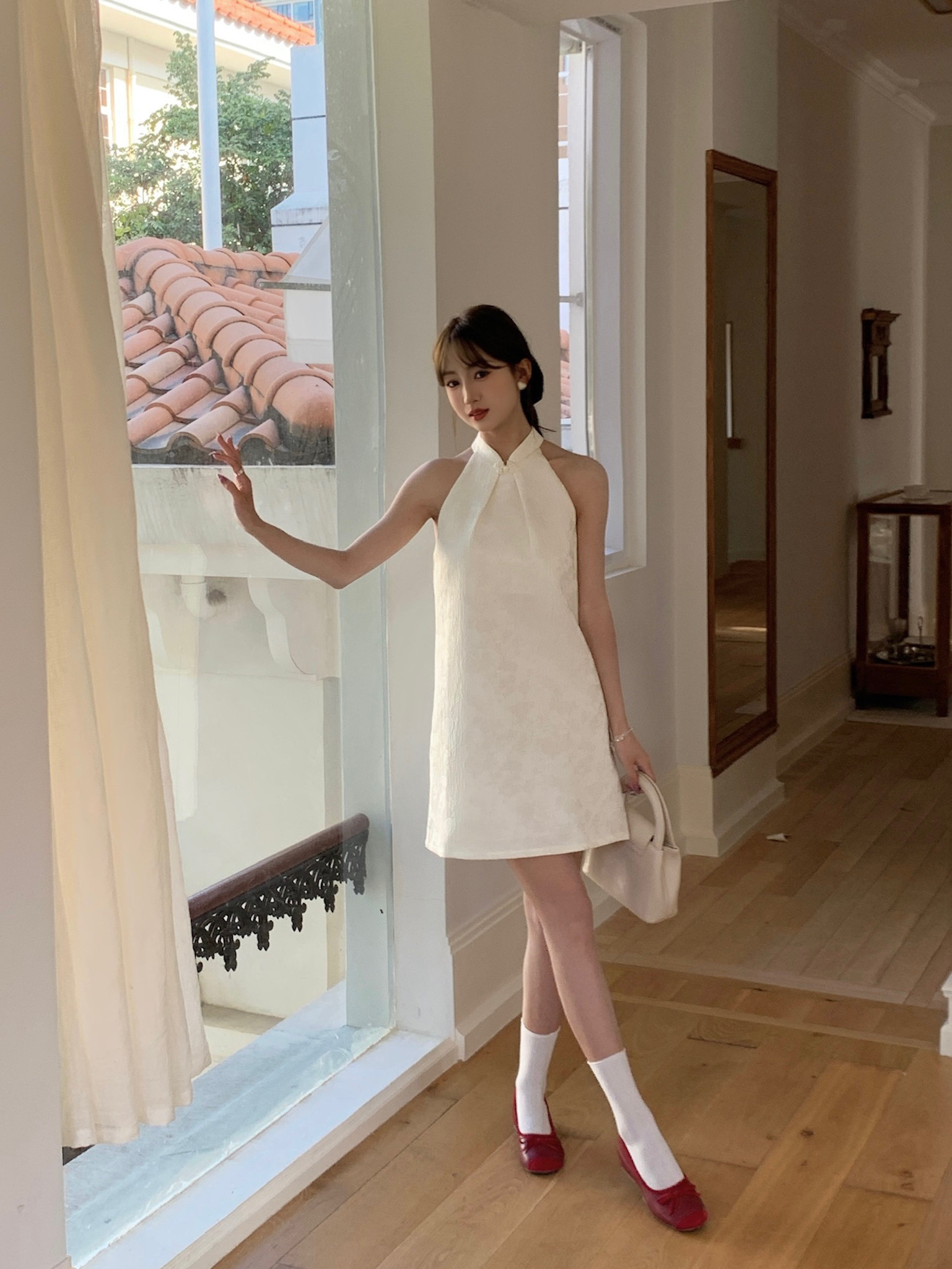 ELISEE ORIENTAL CHEONGSAM DRESS (WHITE) – YOOMI STUDIO