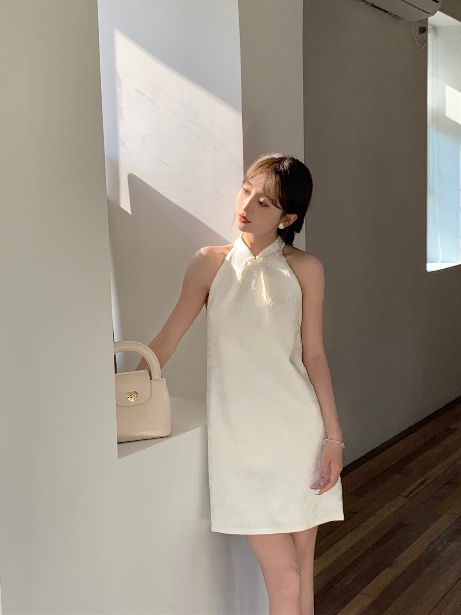 ELISEE ORIENTAL CHEONGSAM DRESS (WHITE) – YOOMI STUDIO