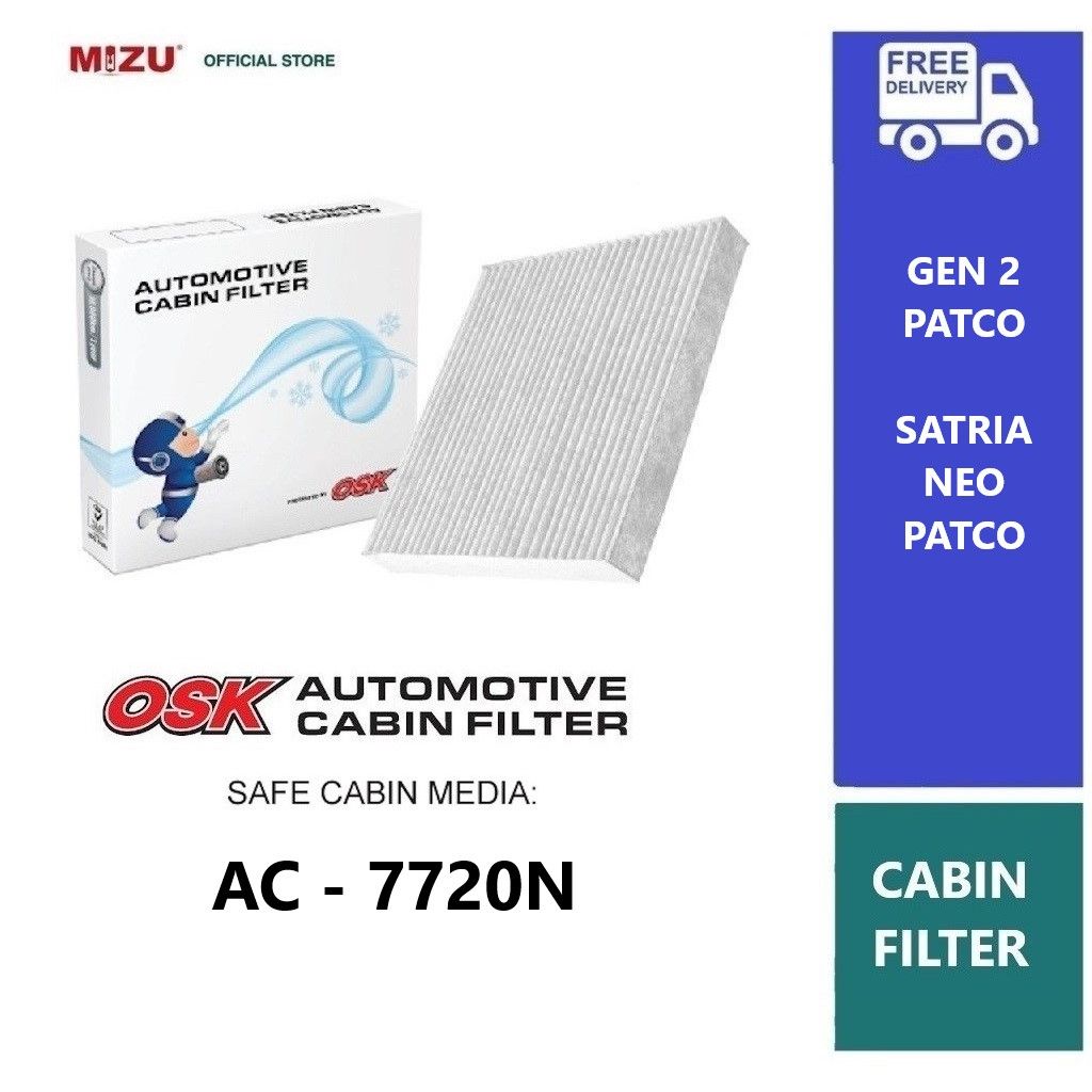 MIZU OSK AC-7720N CABIN FILTER WITH CASING GEN2 GEN 2 PATCO TYPE,SATRIA ...