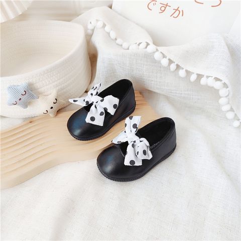 L8153_29 Polka Dots Baby Leather Shoes 日系公主蝴蝶结波点女皮鞋 – Lovnie