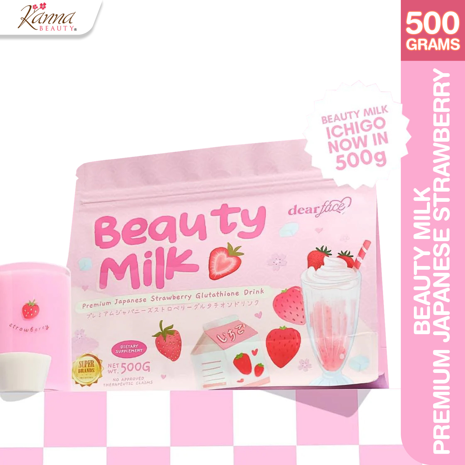 DEAR FACE Beauty Milk Super-Size Collagen Drink 500g Beauty Milk Ichigo ...