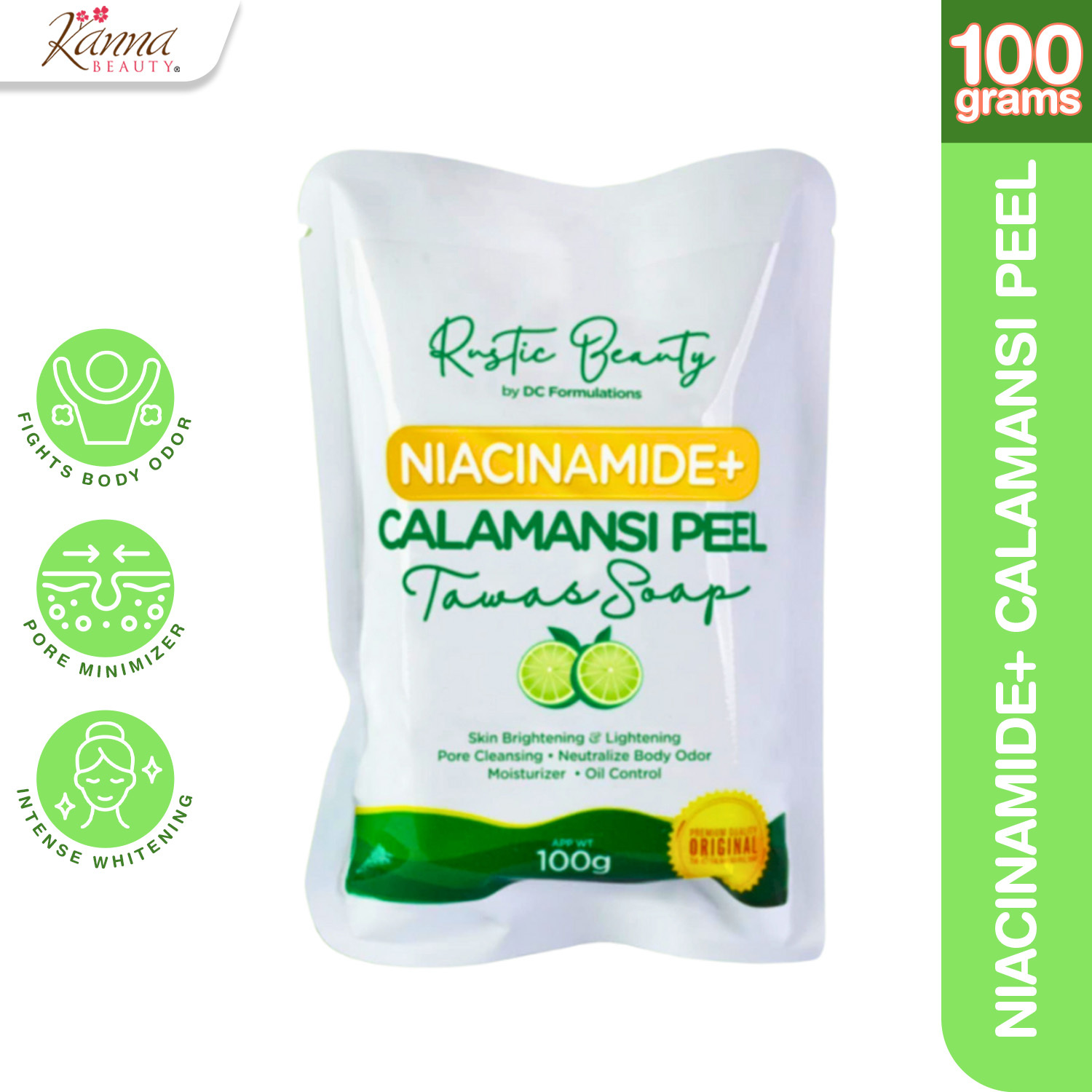 Rustic Beauty Niacinamide Calamansi Peel Tawas Soap, Anti Bacterial ...