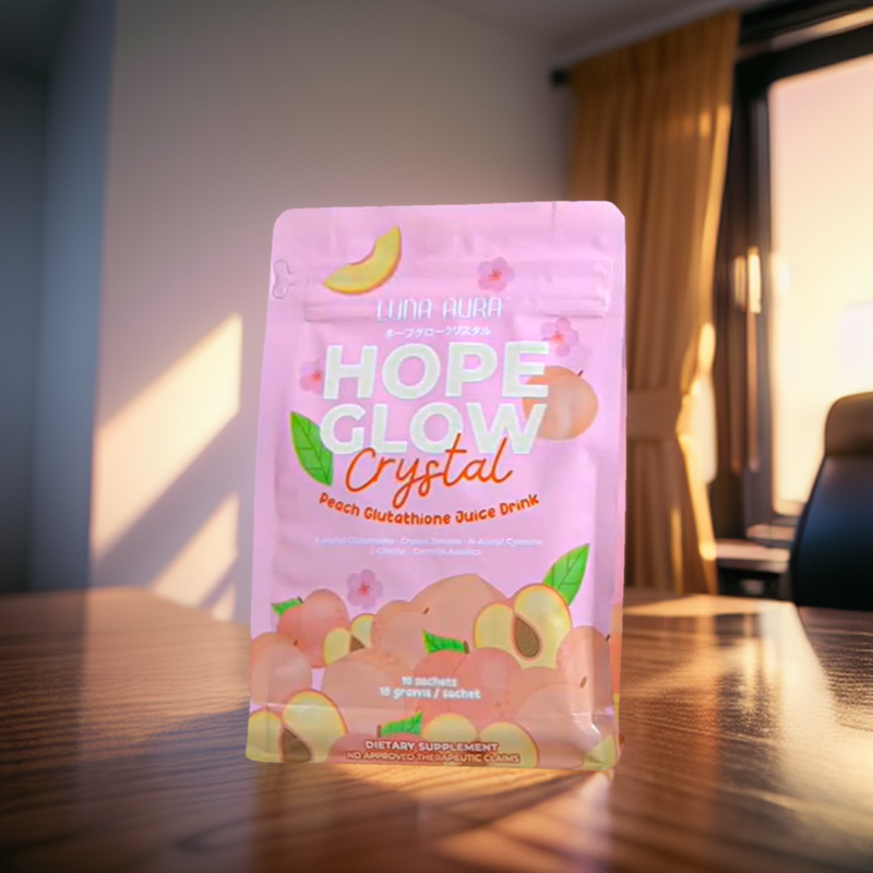 Luna Aura Hope Glow Crystal Peach Glutathione Juice Drink – Kanna Beauty