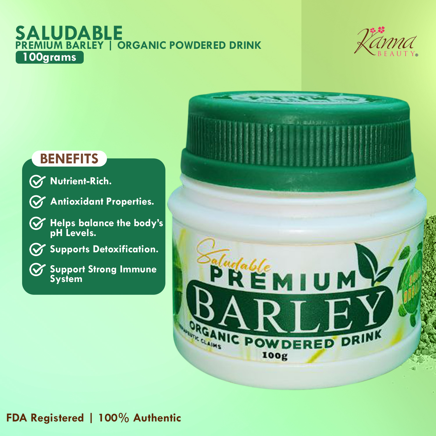 Saludable Premium Barley grass powder original 100grams NEAR EXPIRY 08/ ...