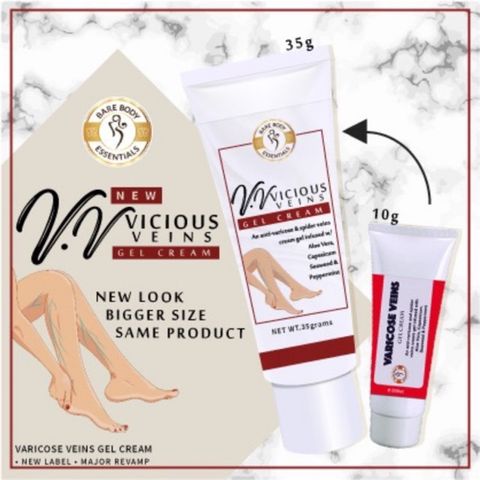 Bare Body Essentials Vicious Veins Gel Cream 35ml (Varicose Veins ...