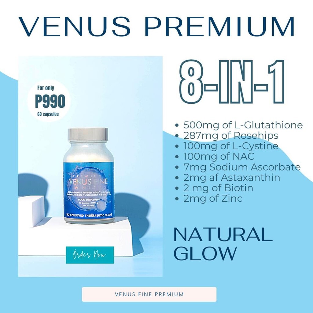 Venus Fine White Premium 60 Capsules and DHC collagen 60 days ...