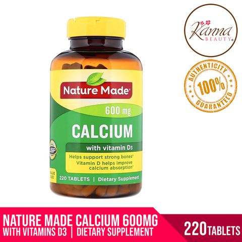Nature Made Calcium with Vitamin D3 600 mg 220 Tablets – Kanna Beauty