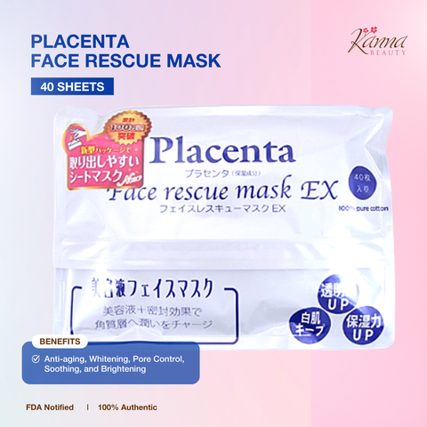Placenta Face Rescue Mask EX 40 sheets JAPAN – Kanna Beauty
