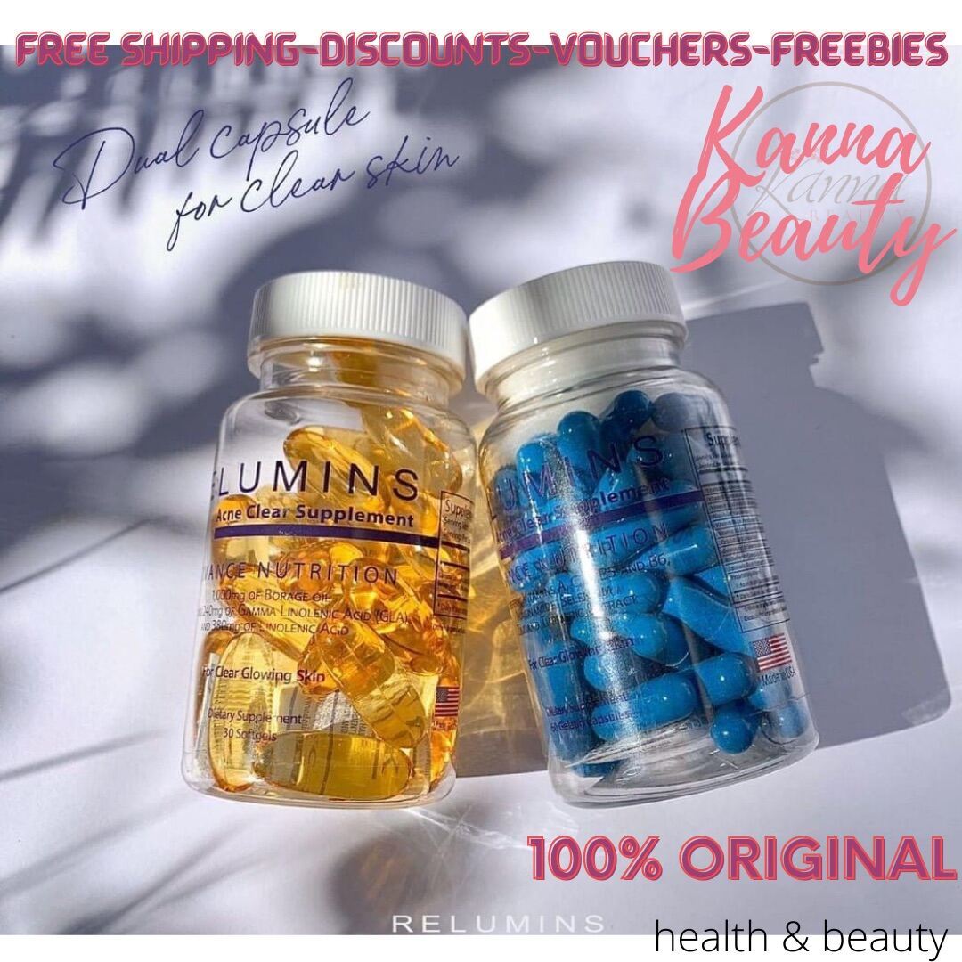 Relumins Oral Acne Treatment - Dermatologist Formula - Dual Capsule For ...