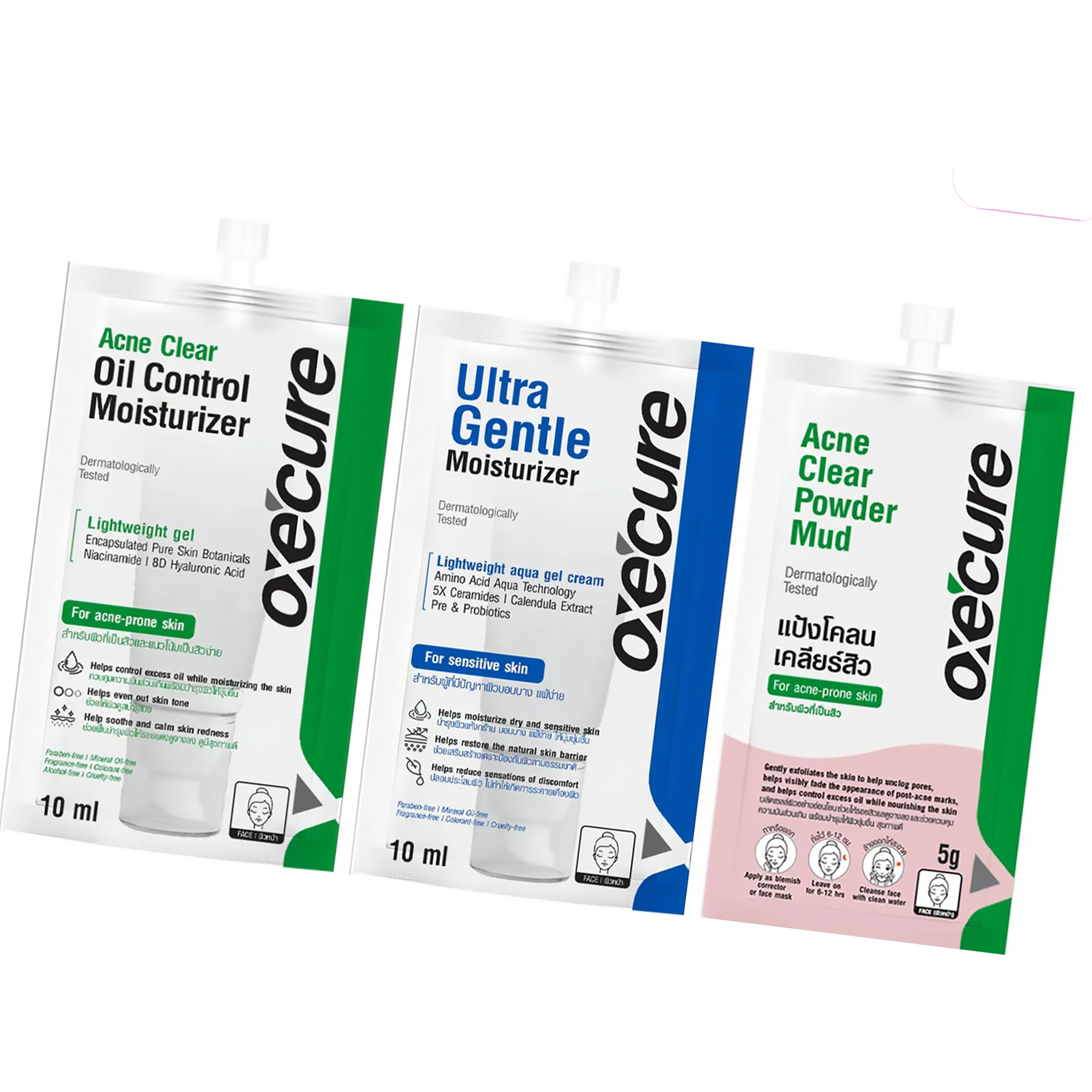 Oxecure Acne Clear Powder Mud (5g Sachet) Or Oil Control Moisturizer ...