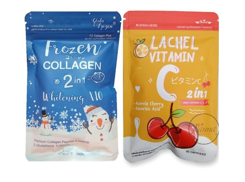 Frozen Collagen and Lachel Vitamin C 60 capsules per pack COMBO ...
