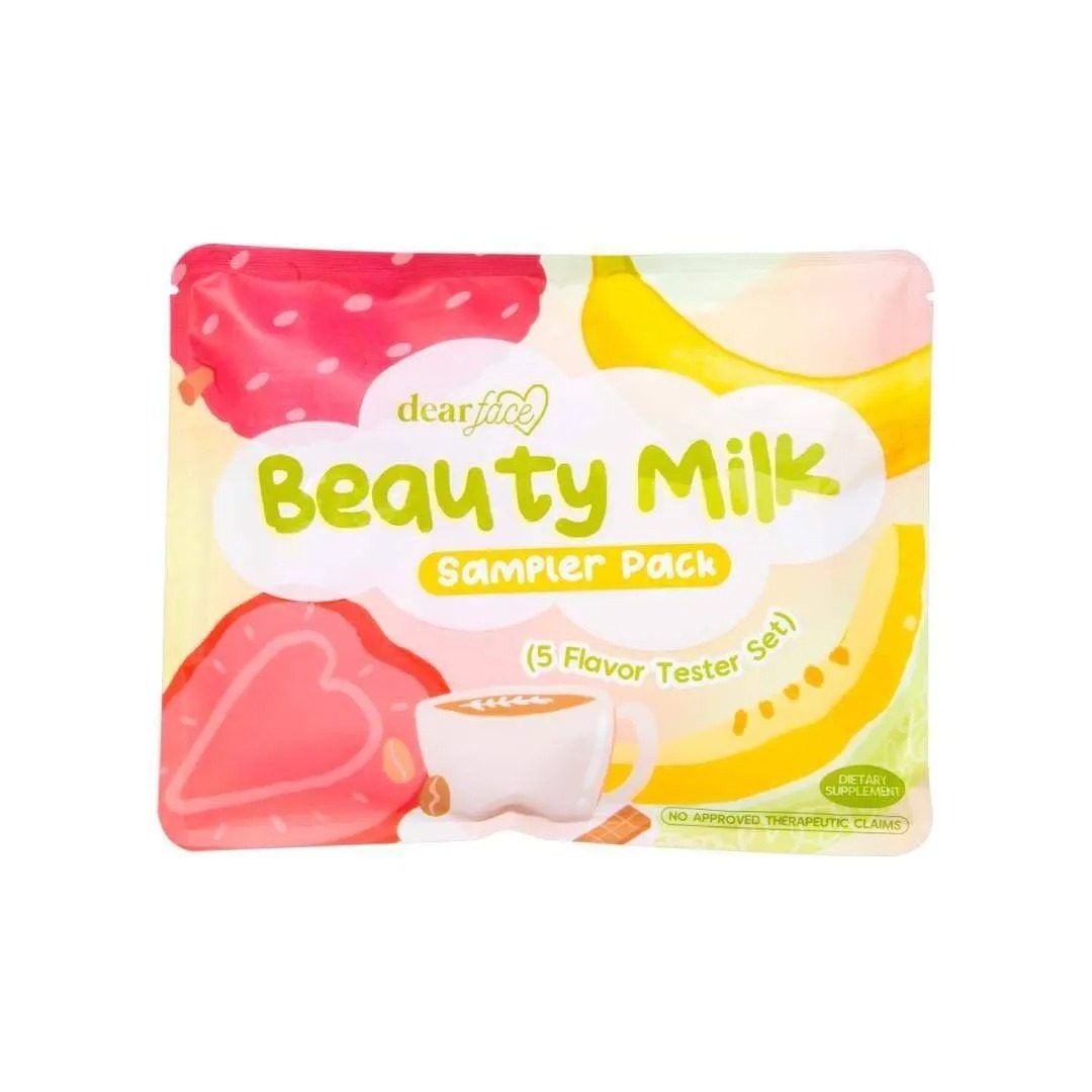 Dear Face Beauty Milk Sampler Pack 5 Flavor Set Melon Strawberry Banana ...