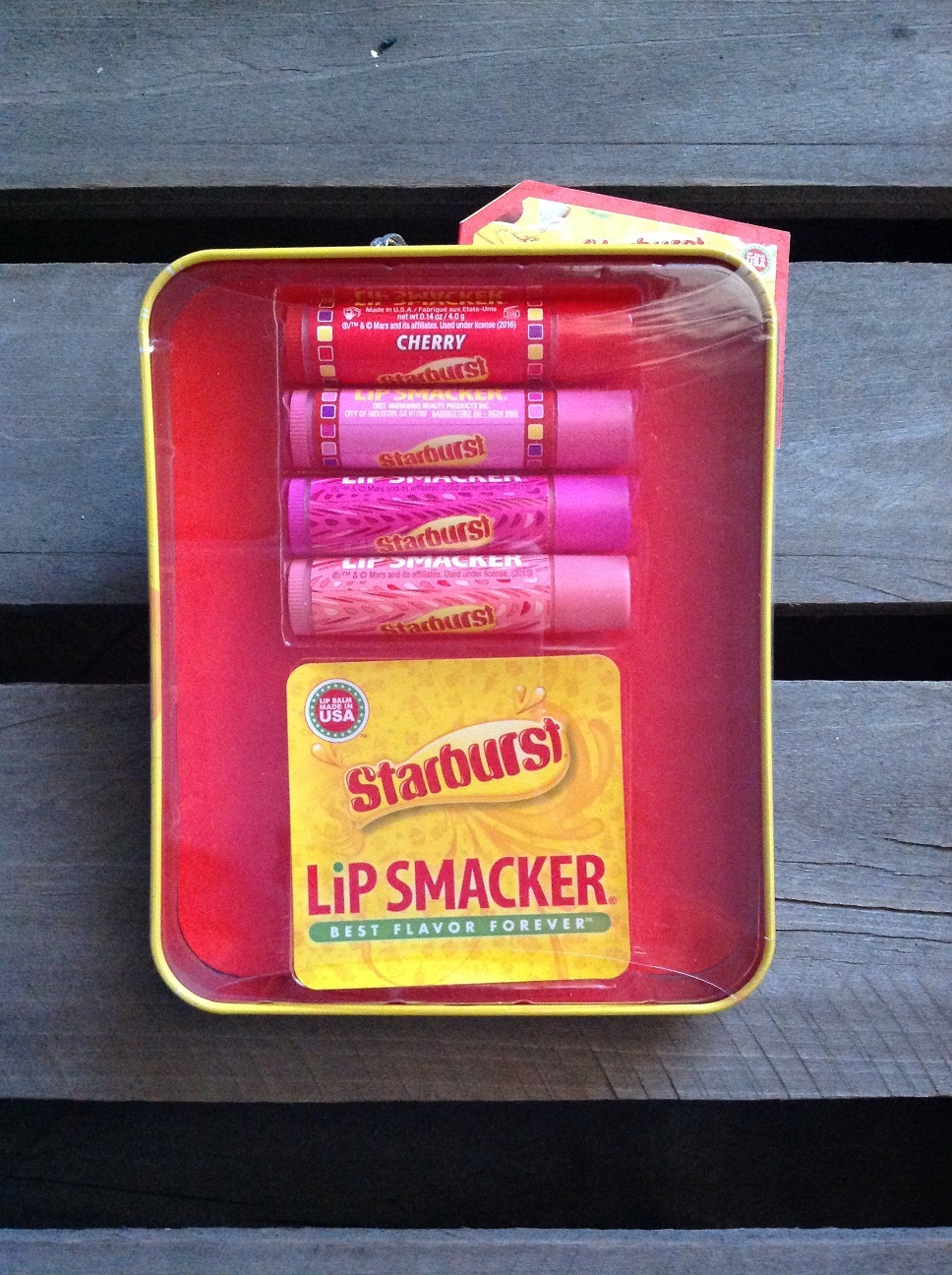 Lip Smacker Best Flavor Forever Lip Balm Tin Set Starburst 4 Count