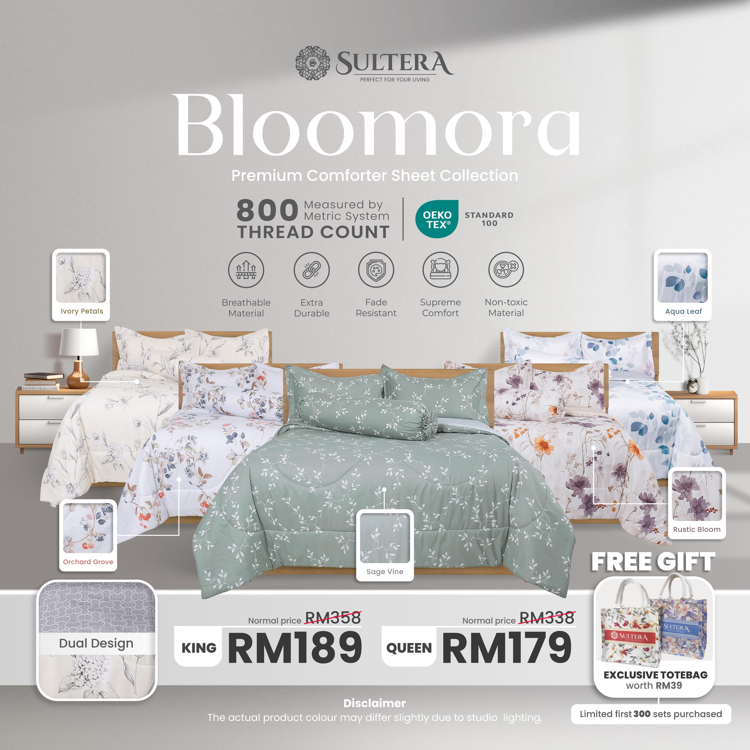 Bloomora : Premium Comforter Sheet Collection - 800 TC – Sultera