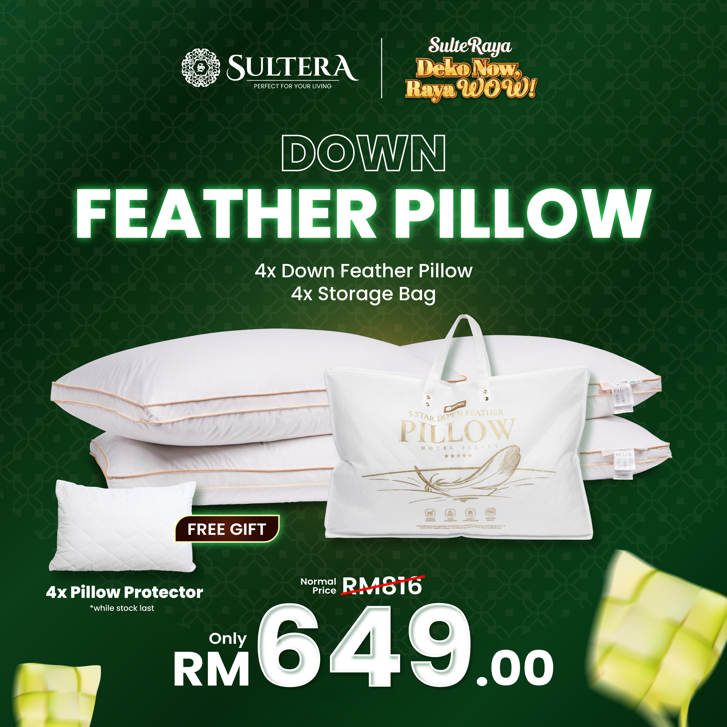 5 Star Feather Down Pillow – Sultera