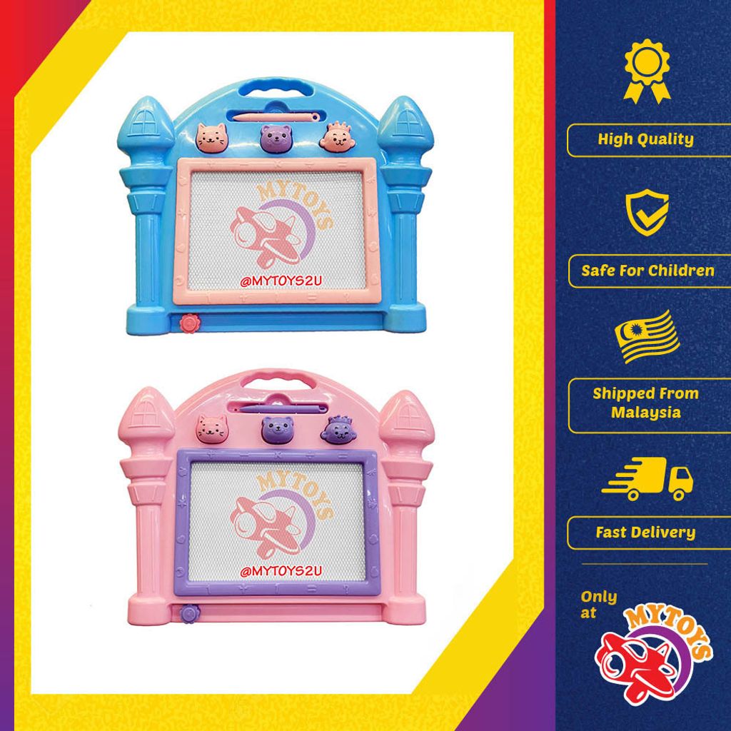 Magnetic Drawing & Writing Castle with animals magnetic Board ...