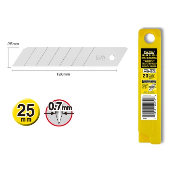 OLFA HB HEAVY DUTY BLADE 25MM – JJ STATIONERY & SPORT EQUIPMENTS