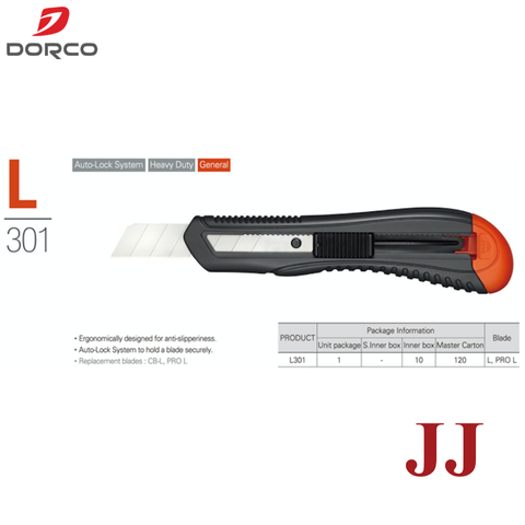 Dorco Cutter Knife L301 Large 18mm Blade – JJ STATIONERY & SPORT EQUIPMENTS