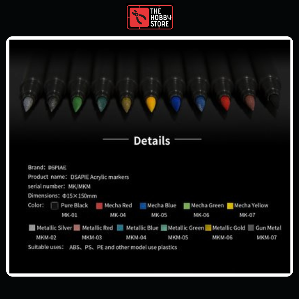 DSPIAE GUNDAM MARKER SERIES (BASIC COLOR / METALLIC COLOR / FLUORESCENT ...