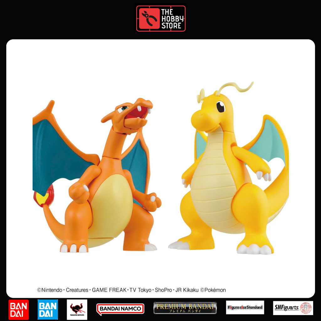 BANDAI POKEMON PLAMO COLLECTION CHARIZARD BATTLE VER & DRAGONITE VS SET ...