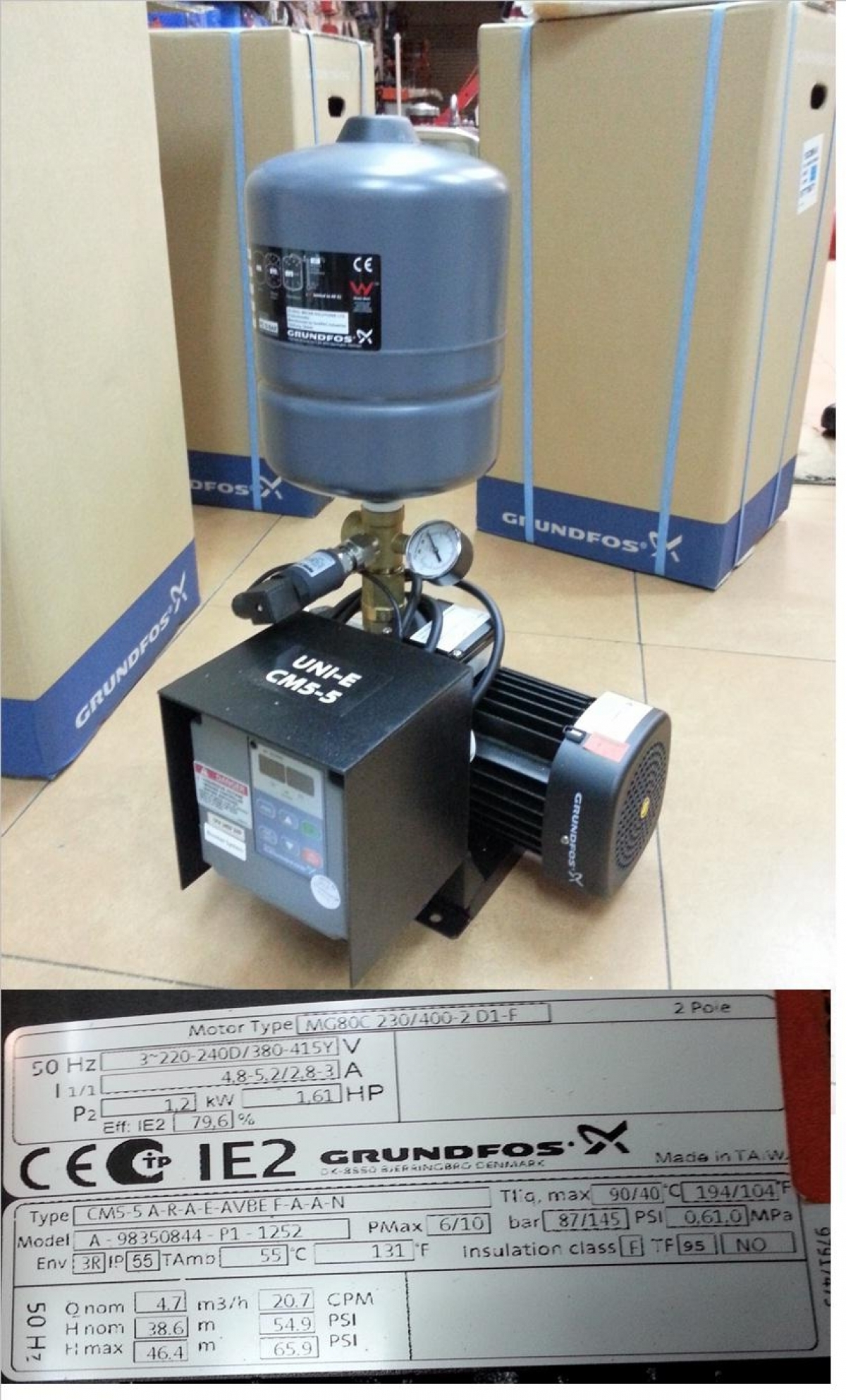 Grundfos 1.2kW Uni-E Variable Speed Booster Pump (Inverter System) – MY ...