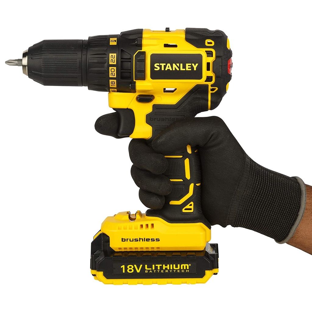Stanley 18V Li-ion Cordless Brushless Drill / Screwdriver – MY Power Tools Stanley 18V Li-ion Cordless Brushless Drill / Screwdriver – MY Power Tools