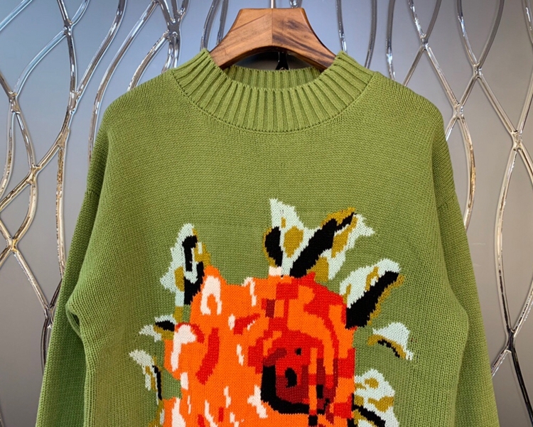 Indie Designs Oversized Floral-intarsia Wool Sweater – Indie Designs ...