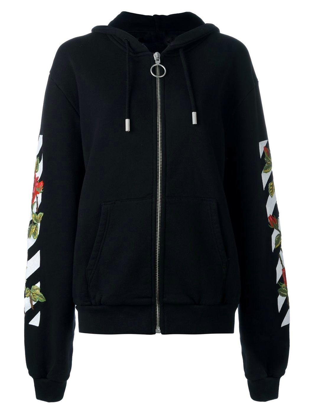 Indie Designs Striped 'Roses' Print Zip Hoodie – Indie Designs Clothing
