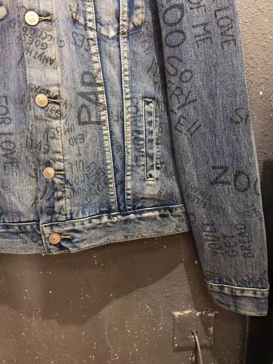 Indie Designs Scribbled Writing Print Denim Jacket – Indie Designs Clothing