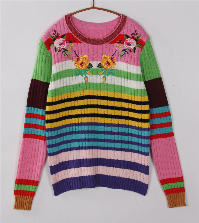 Indie Designs Appliquéd Striped Wool and Cashmere-blend Sweater – Indie ...