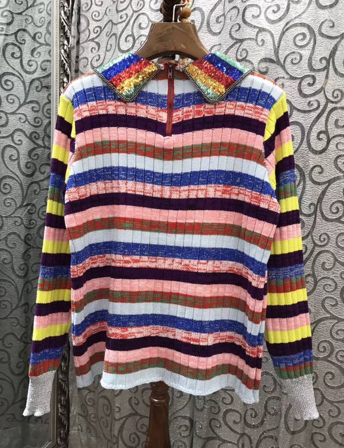 Indie Designs Embellished Striped Wool-blend Sweater – Indie Designs ...