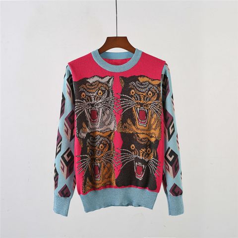 Indie Designs Tiger Intarsia Viscose Lurex Sweater – Indie Designs Clothing