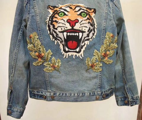 Indie Designs Tiger-embroidered Denim Jacket – Indie Designs Clothing